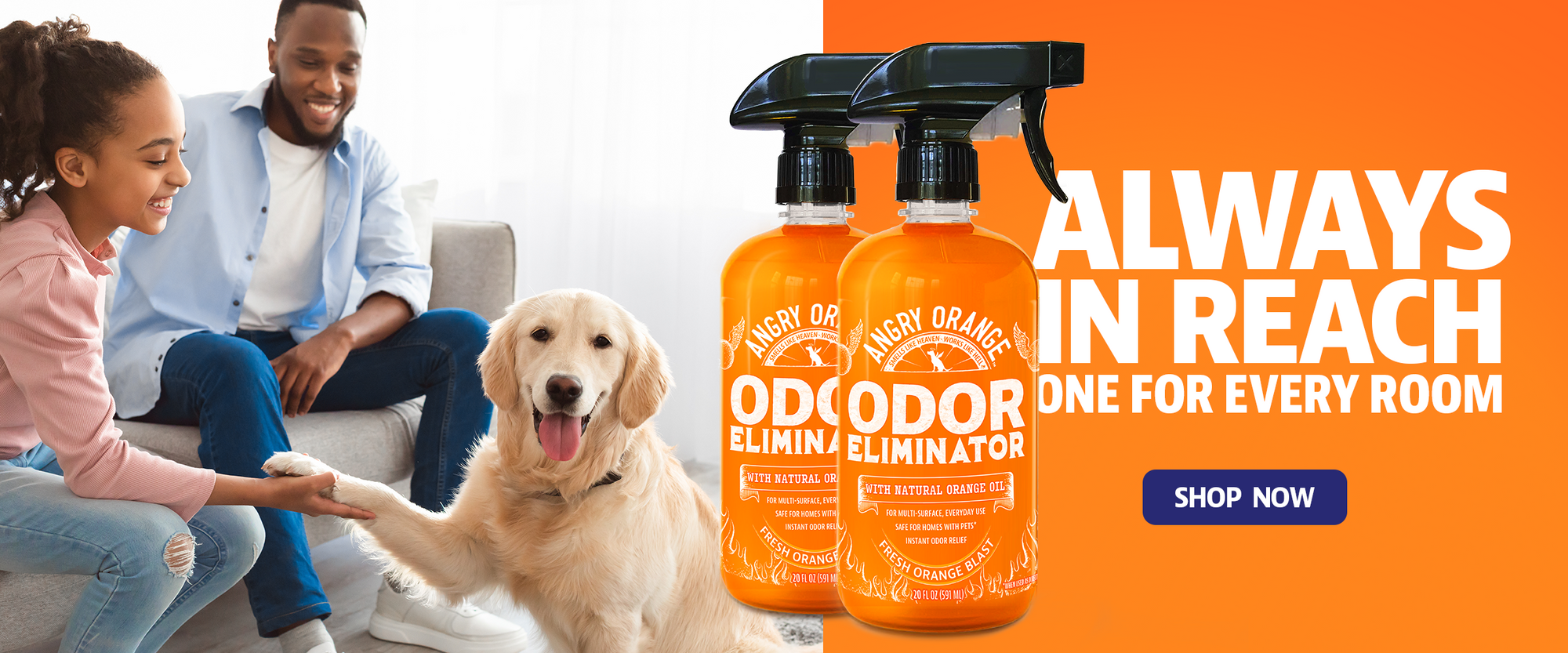 Pet Odor Eliminator | Pet Deodorizer for Cats & Dogs | Angry Orange