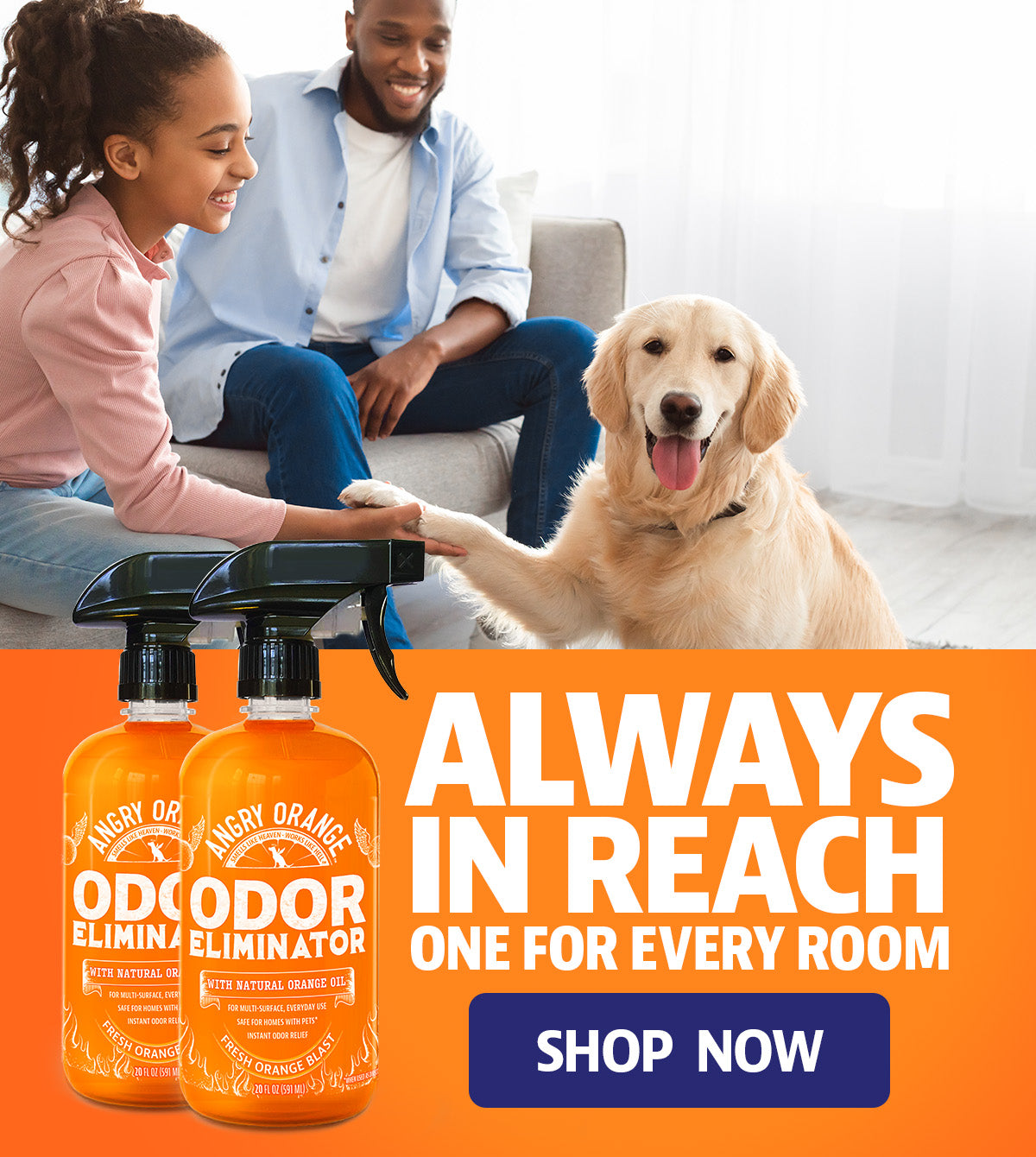 Pet Odor Eliminator | Pet Deodorizer for Cats & Dogs | Angry Orange